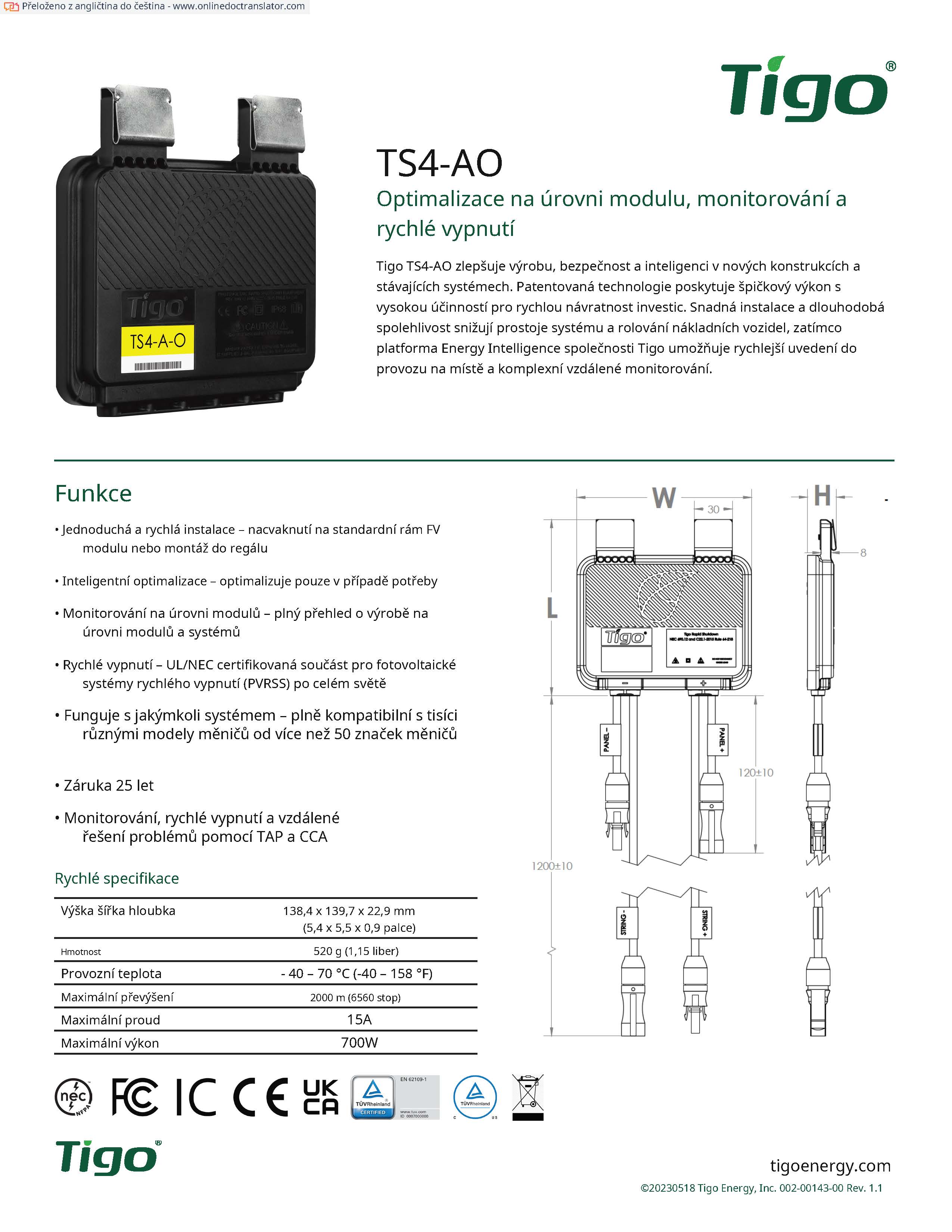 TIGO TS4-A-O solární optimizér | binsmart.eu